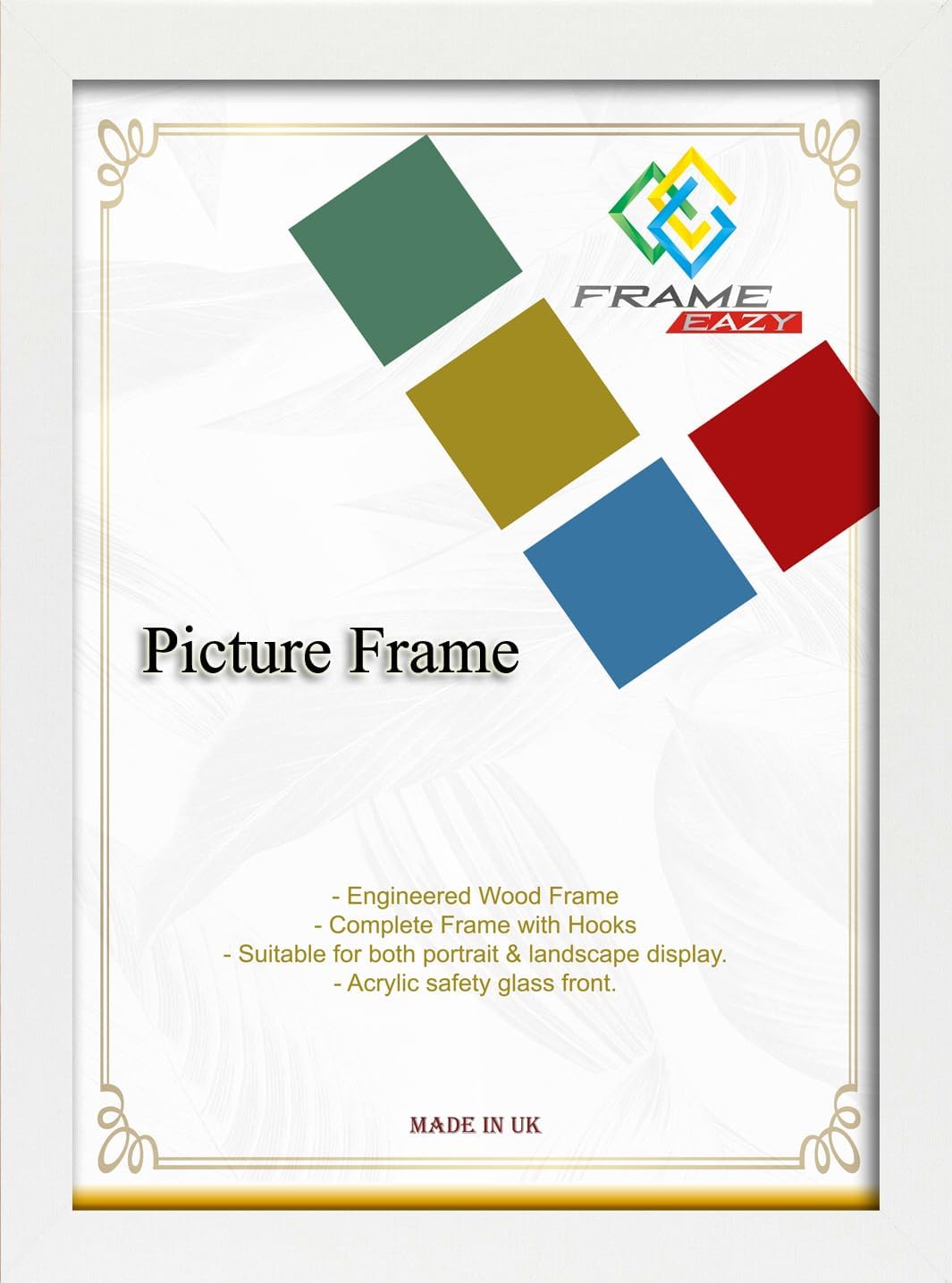 FRAME EAZY White 120 x 80 cm Picture Frame In Multiple Colours & Sizes ...