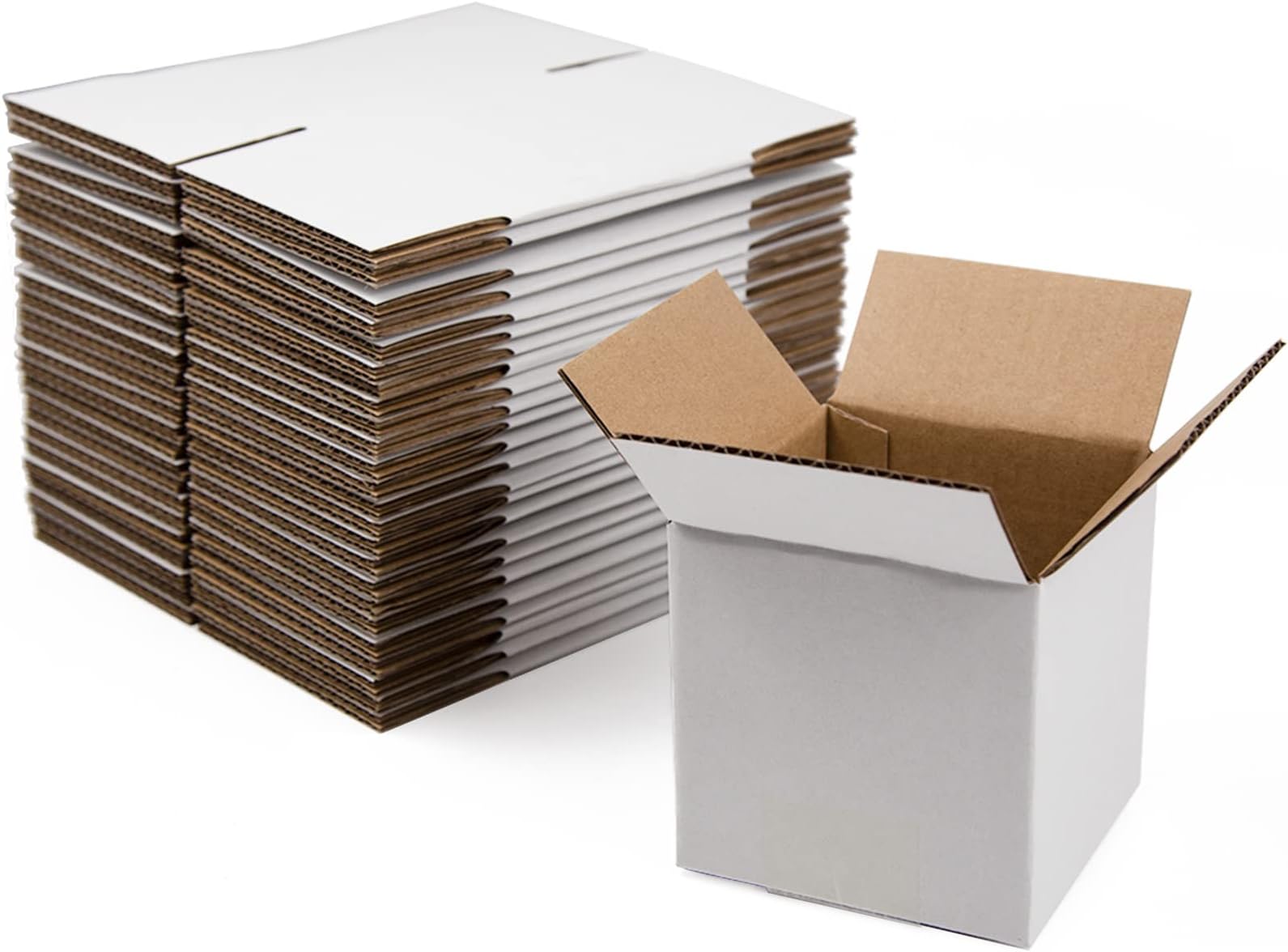 Amazon.com: 50 Pack 4 x 4 x 4 Inches Shipping Boxes Corrugated Boxes ...