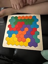 Amazon.com: Coogam Wooden Tangram Puzzle, Color Shape Pattern Jigsaw ...
