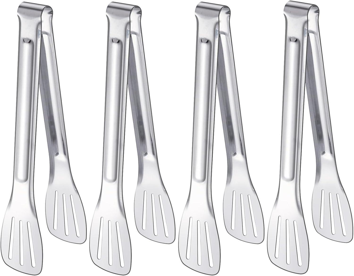 Kitchen Tongs, 4 Pcs Stainless Steel Cooking Tongs Sturdy Resistant ...