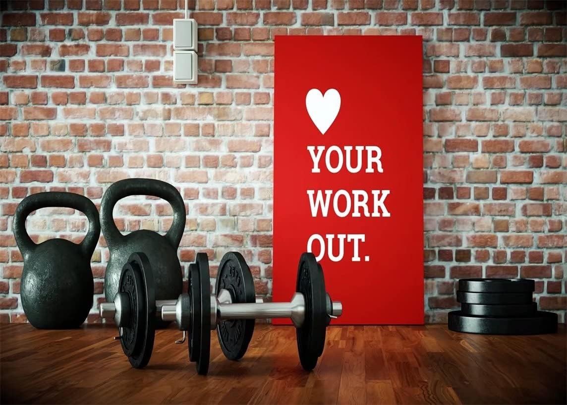 Amazon.com : BELECO 9x6FT Fabric Gym Photo Backdrop Fitness Room ...