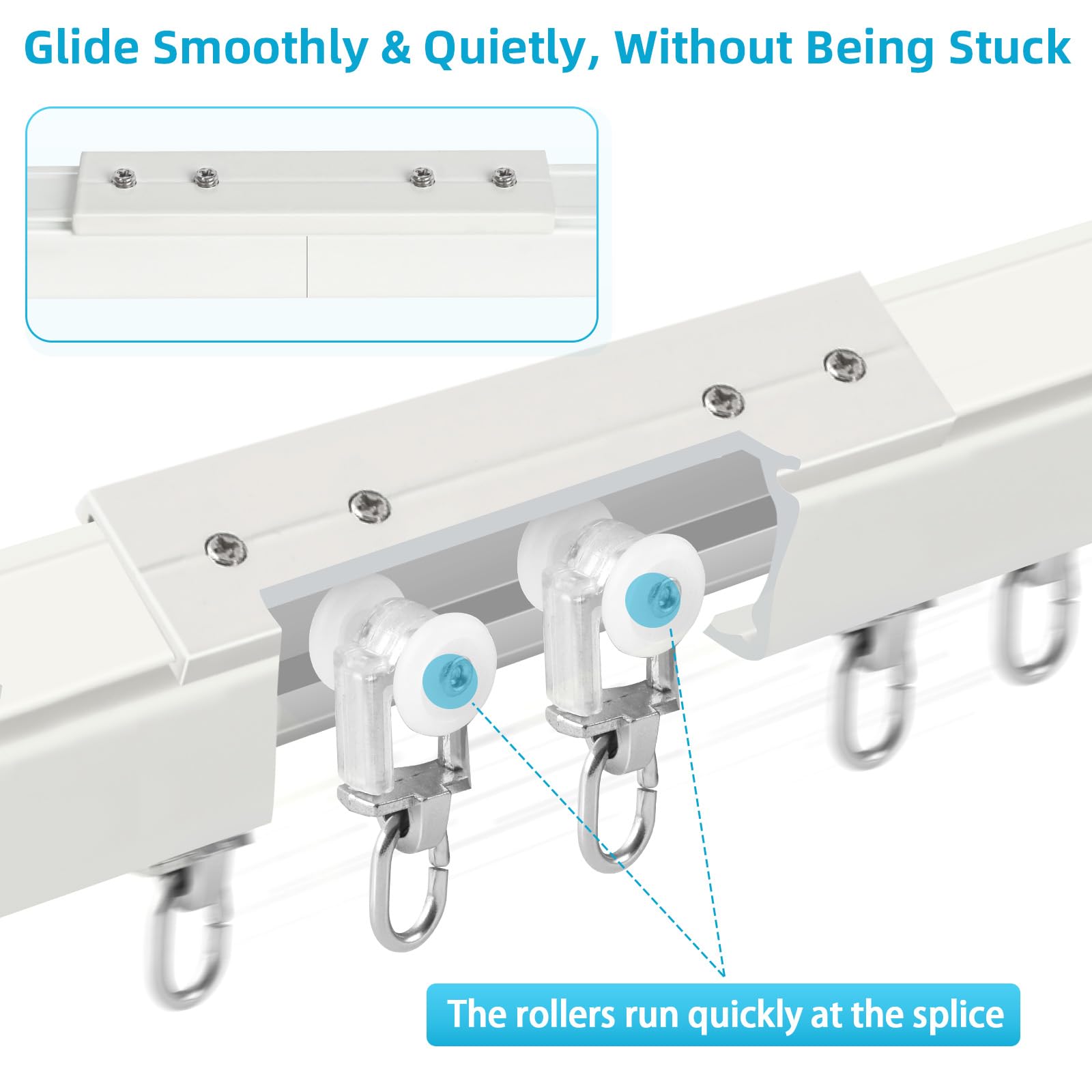 Snapklik.com : Ceiling Curtain Track, 3Ft-9Ft Curtain Tracks Ceiling ...