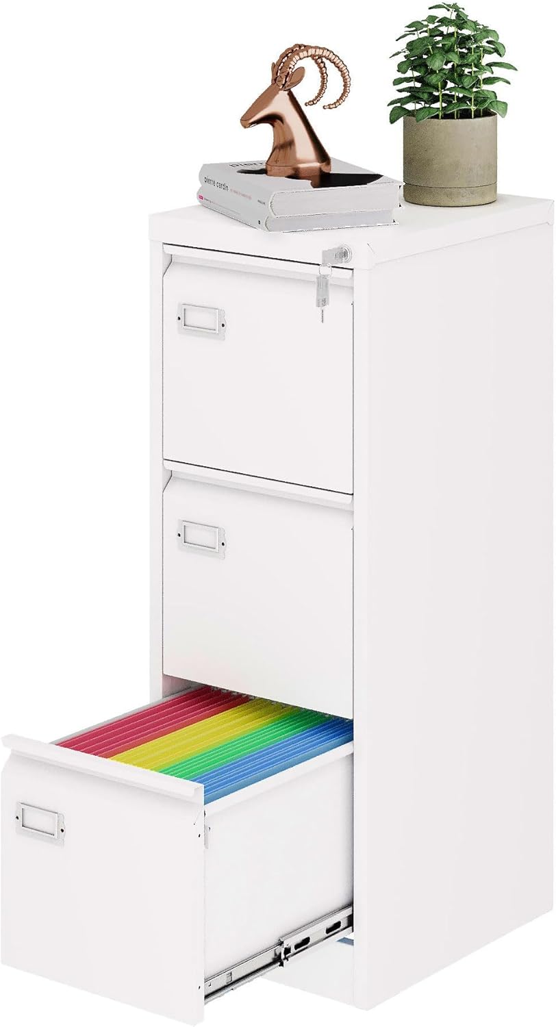 NODHM File Cabinet with Lock, Metal Filing Cabinets, Vertical Small ...
