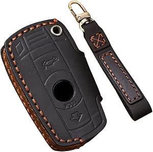 Amazon.com: ontto Leather Key Cover with Keychain Fit for BMW 1 3 5 ...