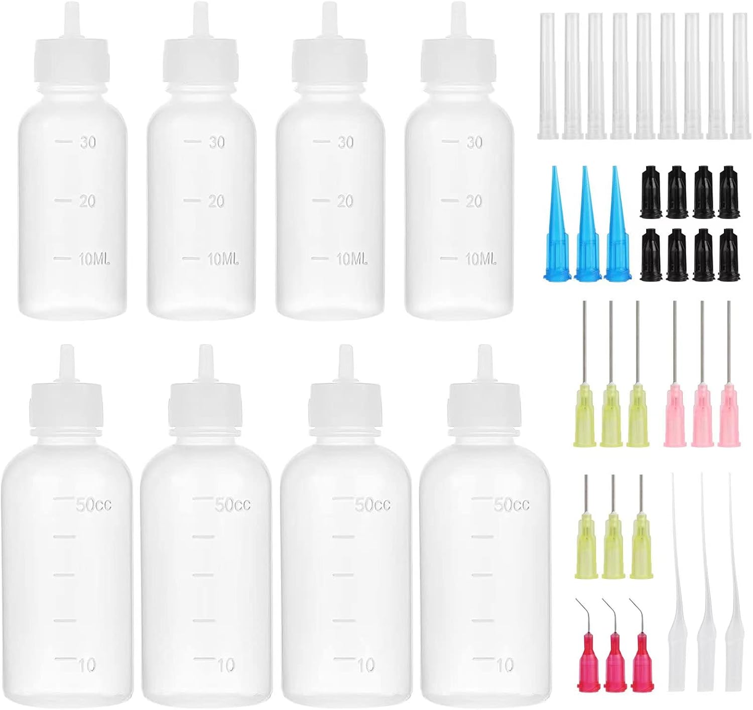 8 Pcs Needle Bottle Applicator, 30/50ml Precision Tip Applicator Bottle ...