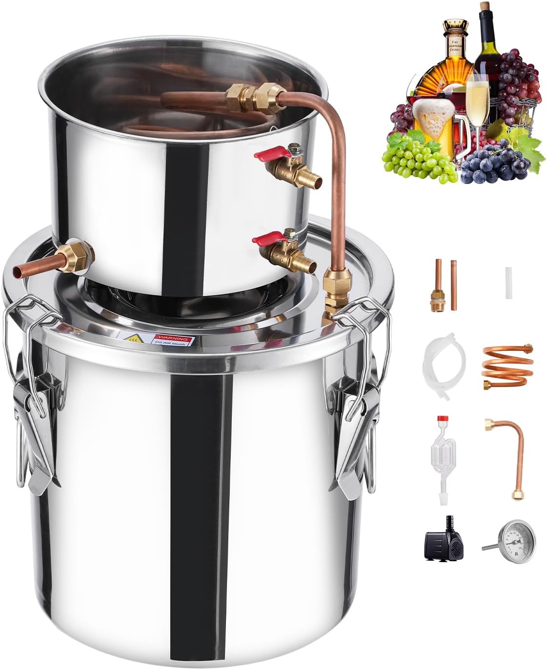 VEVOR STDB-10L-U 3 Gallon Stainless Steel Alcohol Still Instruction Manual