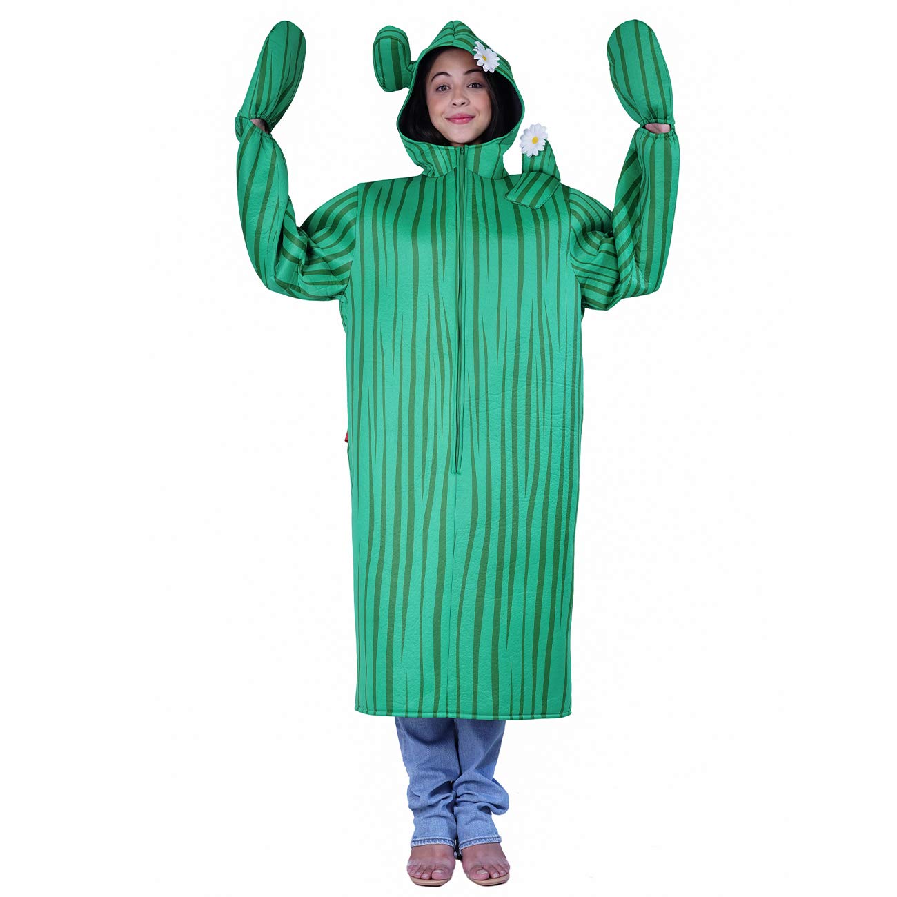 Snapklik.com : Unisex Adult Cactus Costume Women Green Plant Jumpsuit ...