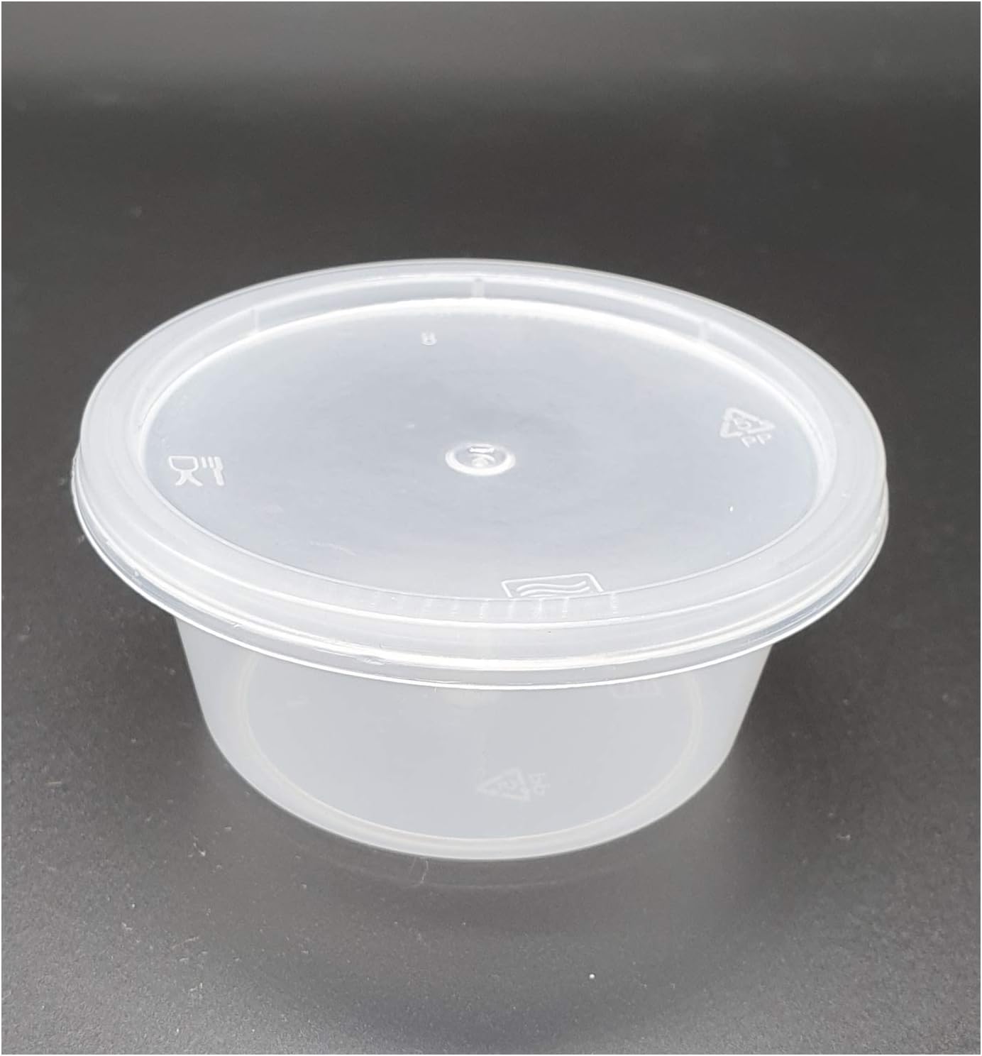 GSL 100 x Round Plastic Food Storage Containers & 100 Lids - 50ml 2oz ...