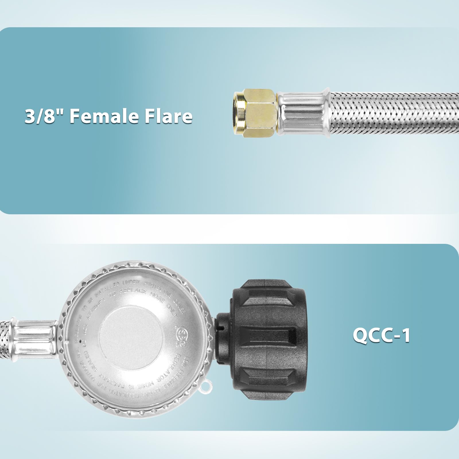 Propane Hose Hooshing 6 Feet Propane Extension Hose, 3/8" Female Flare ...