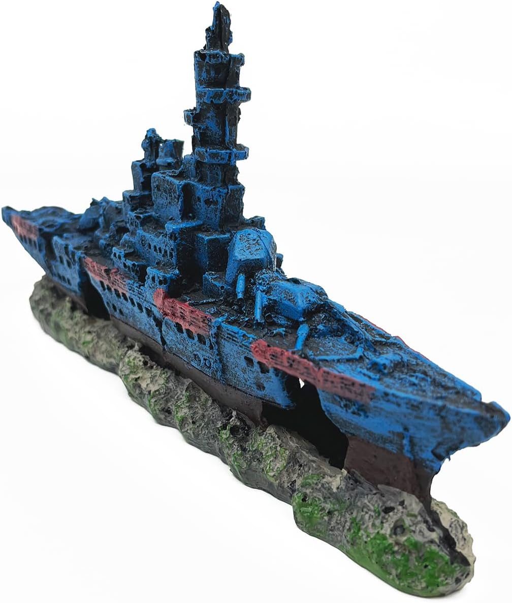 Amazon.com: J-star Fish Tank Decorations, Shipwreck Ship Aquarium Decor ...