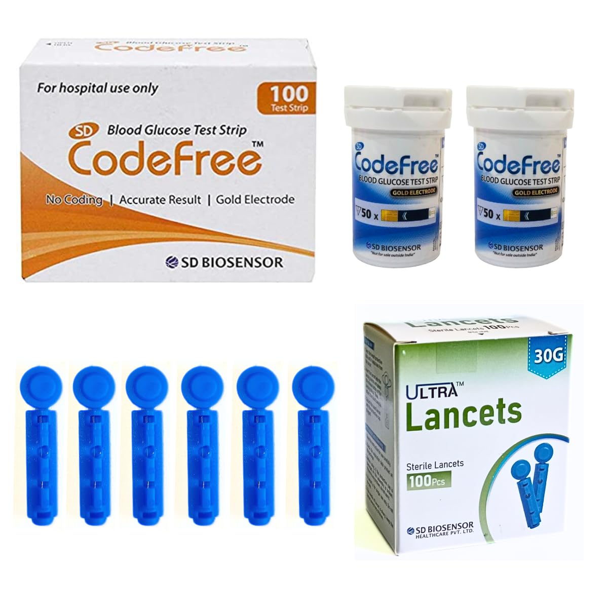 SD Codefree Blood Glucose Test strips (100) : Amazon.in: Health ...