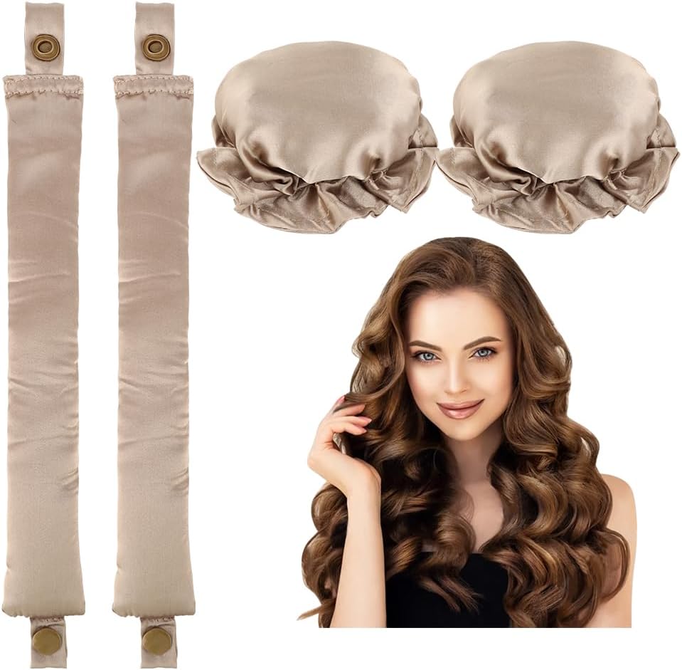 Amazon.com : WALLFID Heatless Hair Curler, 2PCS Satin Heatless Curls ...