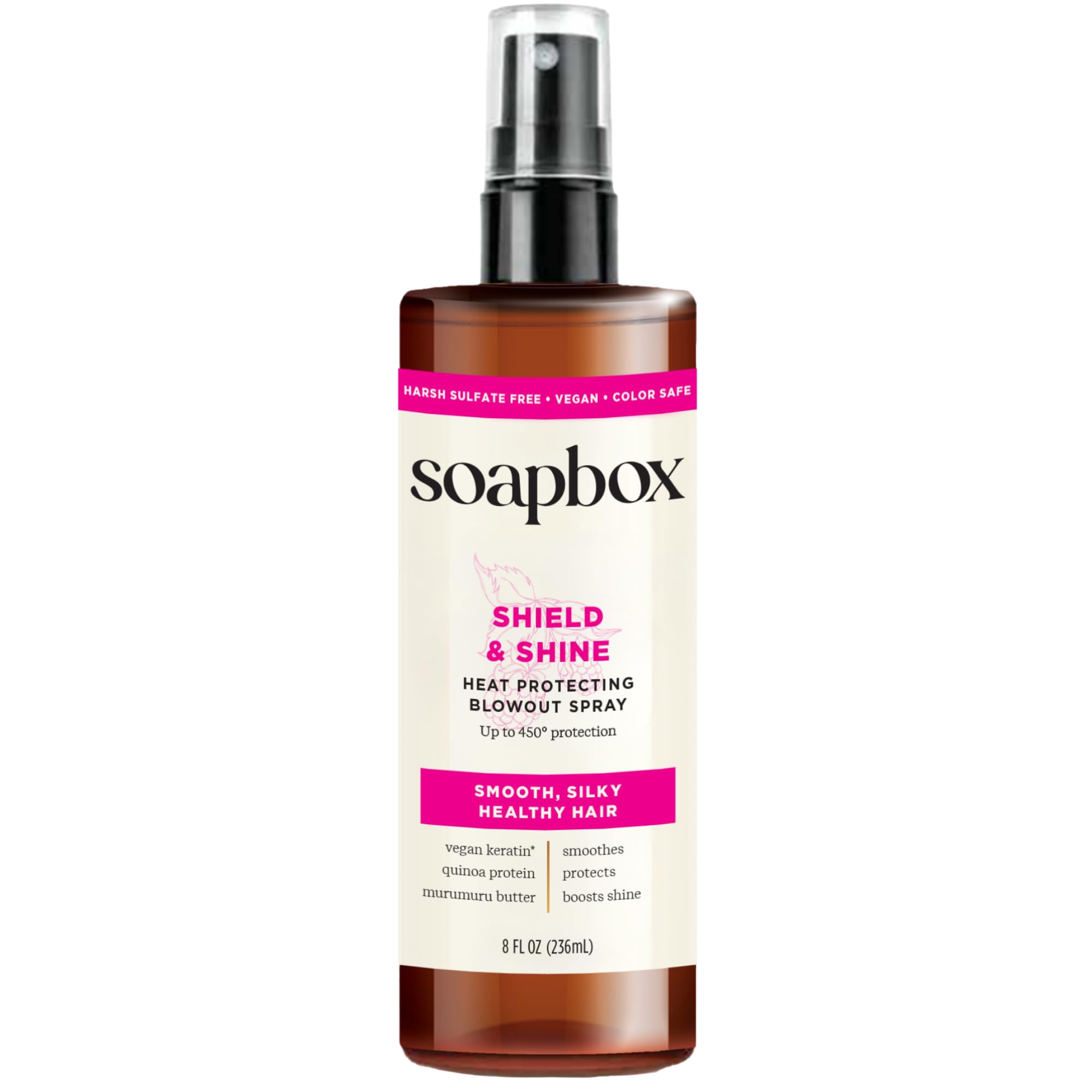 Amazon.com : Soapbox Heat Protectant Spray, 8oz - Strengthening Hair ...