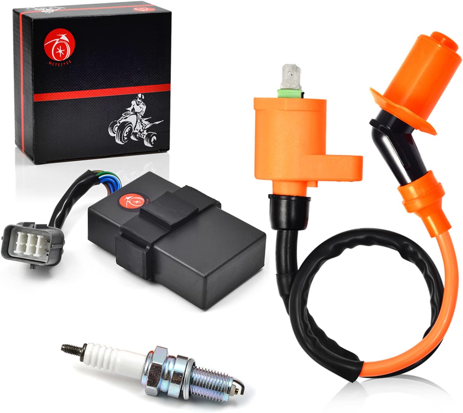 Amazon.com: CDI Box and Ignition Coil Spark Plug Kit compatible with ...