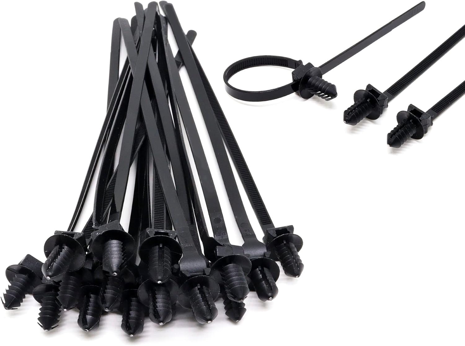 Amazon.com: SWZHAI 20 PCS Push Mount Zip Ties, 8.3 Inch Nylon Car Mount ...