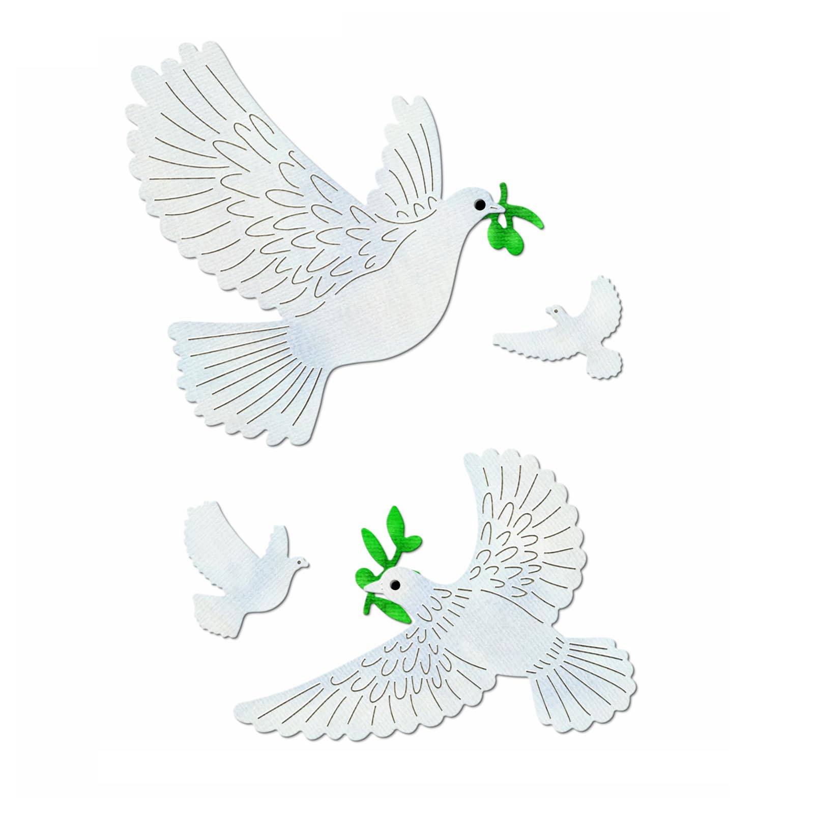 Amazon.com : XMZZMX Peace Dove Birds Pigeon Die Cuts for Card Making ...