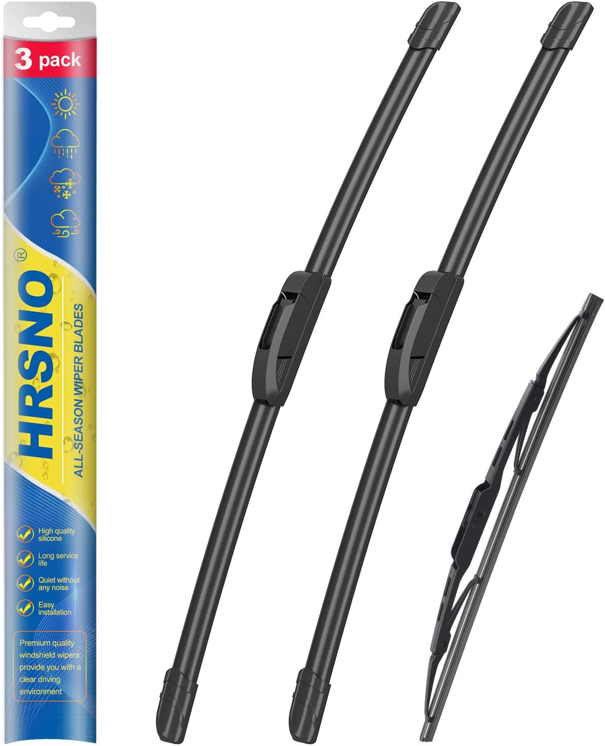 Amazon.com: HRSNO 24"+20" Windshield Wipers With 15" Rear Wiper Blade ...