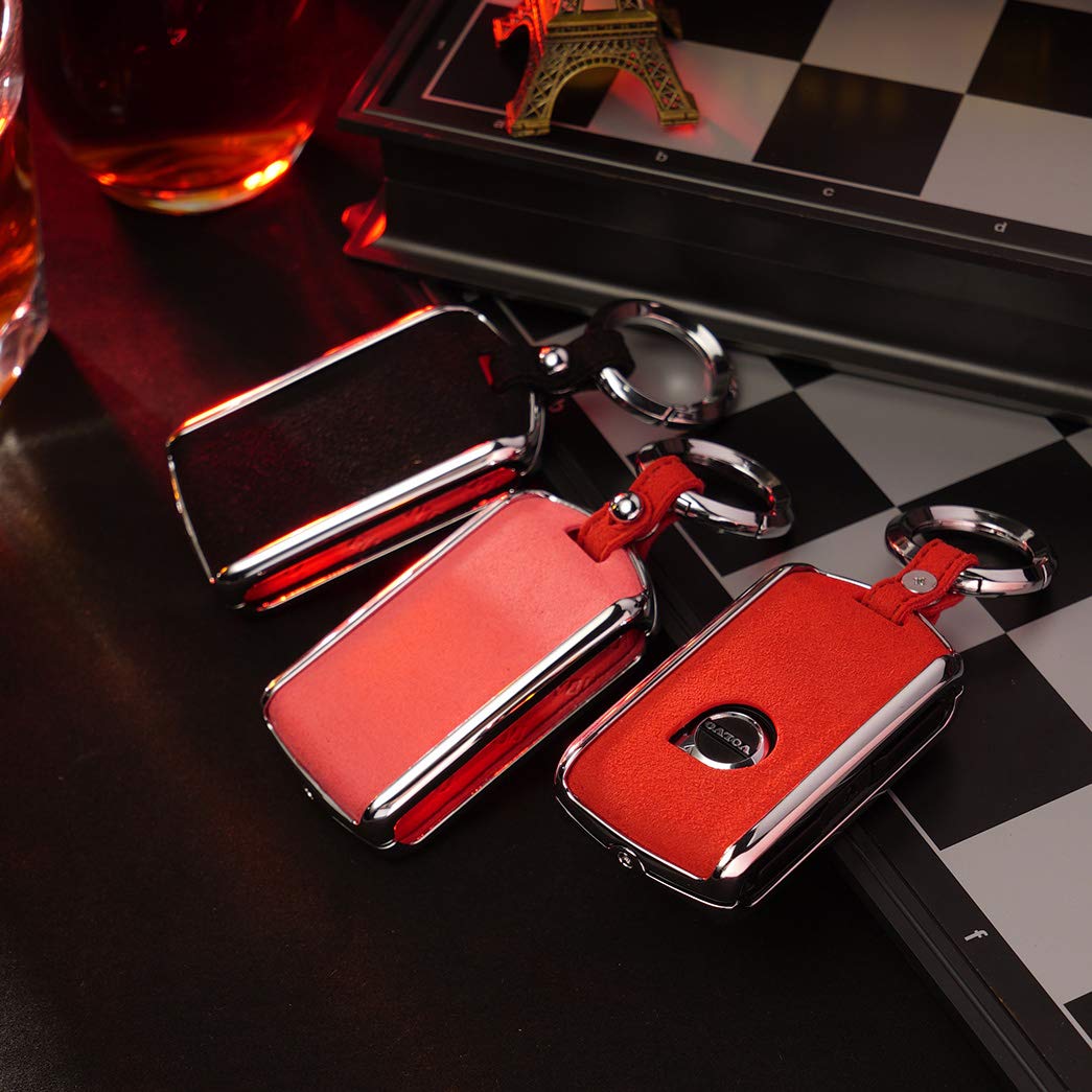 Buy ontto Car Key Cover for Volvo Zinc Alloy Leather Key Fob Cover for ...