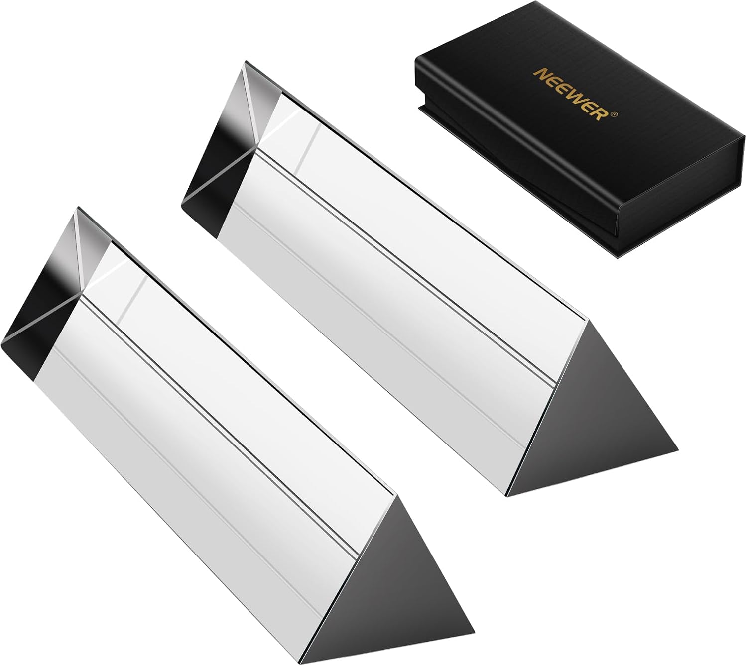 NEEWER 2 Pack 6 Inch/15cm Triangular Prism Set, K9 Crystal Optical ...