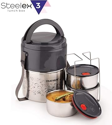 Buy Mintage Triangular Lunch Box with 3 Compartment | Stainless Steel ...