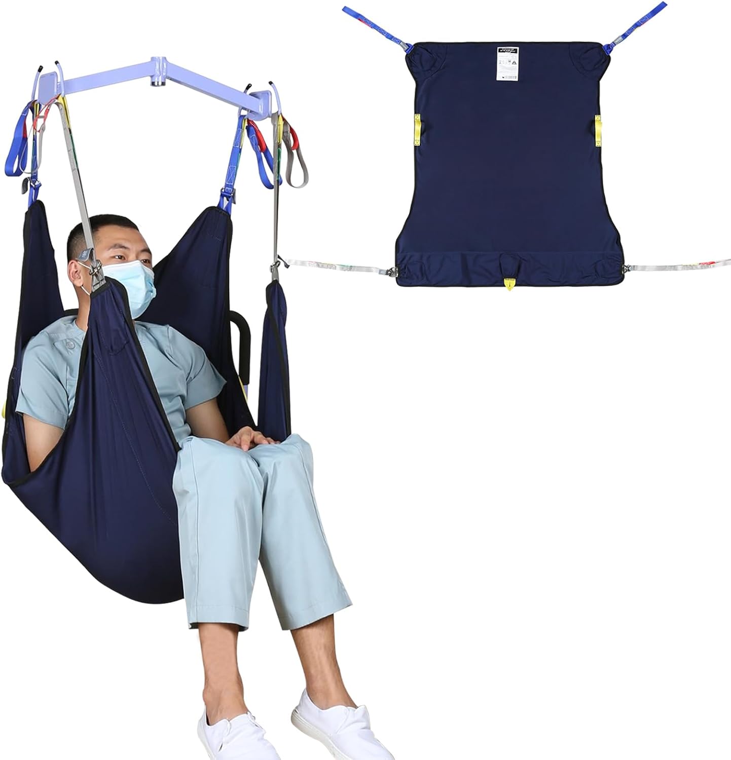 Amazon.com: EZ Assistive Patient Lift Sling Quick Detach Sling for Bedridden,Hoyer Lift Long Sit ...