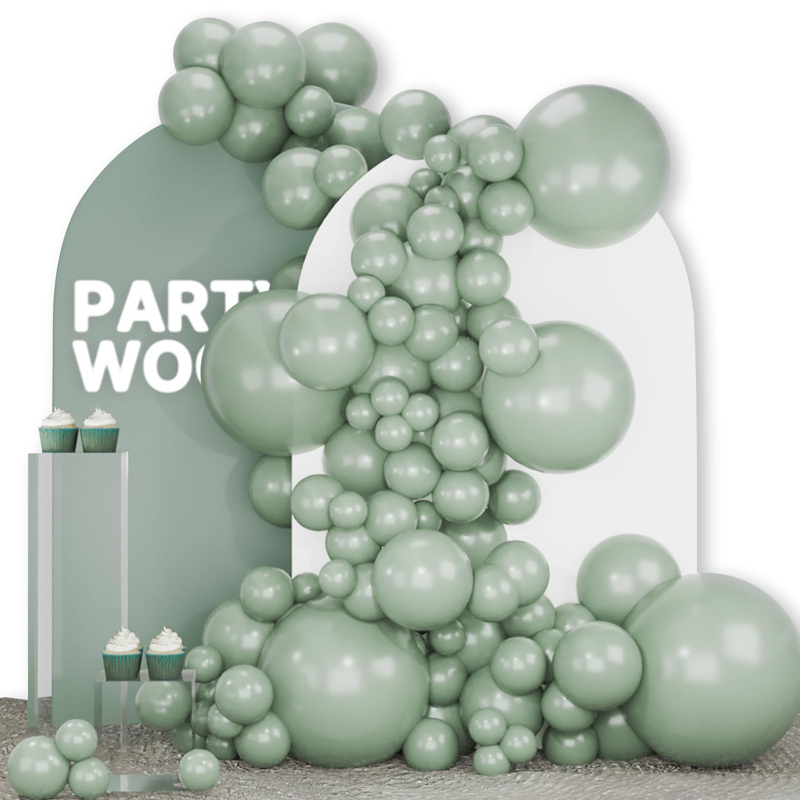 Amazon.com: PartyWoo Boho Green Balloons, 142 pcs Spring Rain Green ...