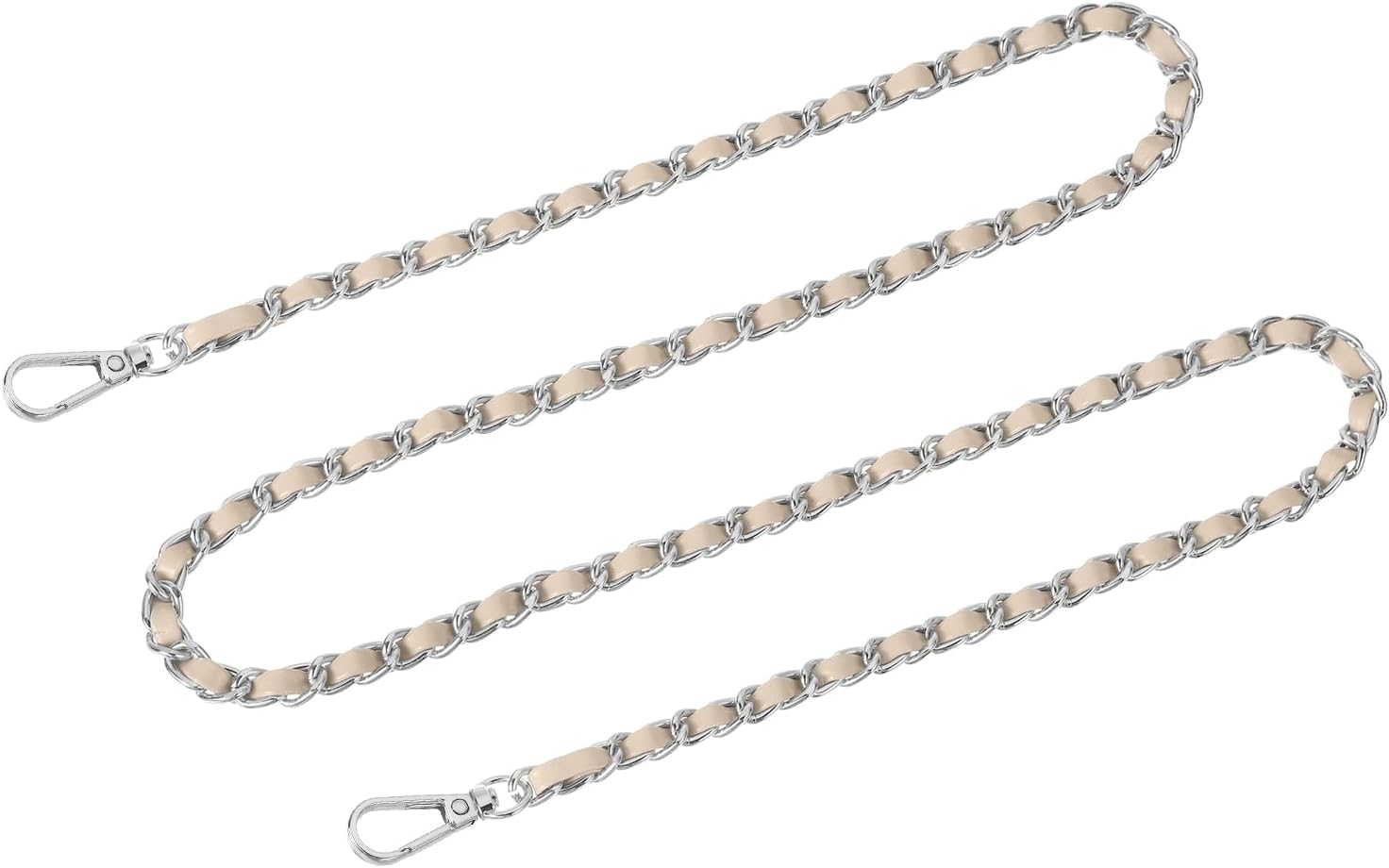 Amazon.com: uxcell Purse Chain Strap, 47" Leather Iron Flat Chain Strap ...