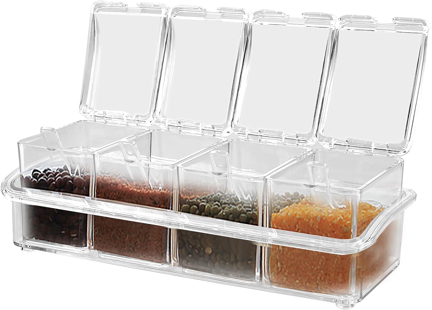 Nivofu Clear Seasoning Box,4 Pcs Clear Seasoning Storage Container ...