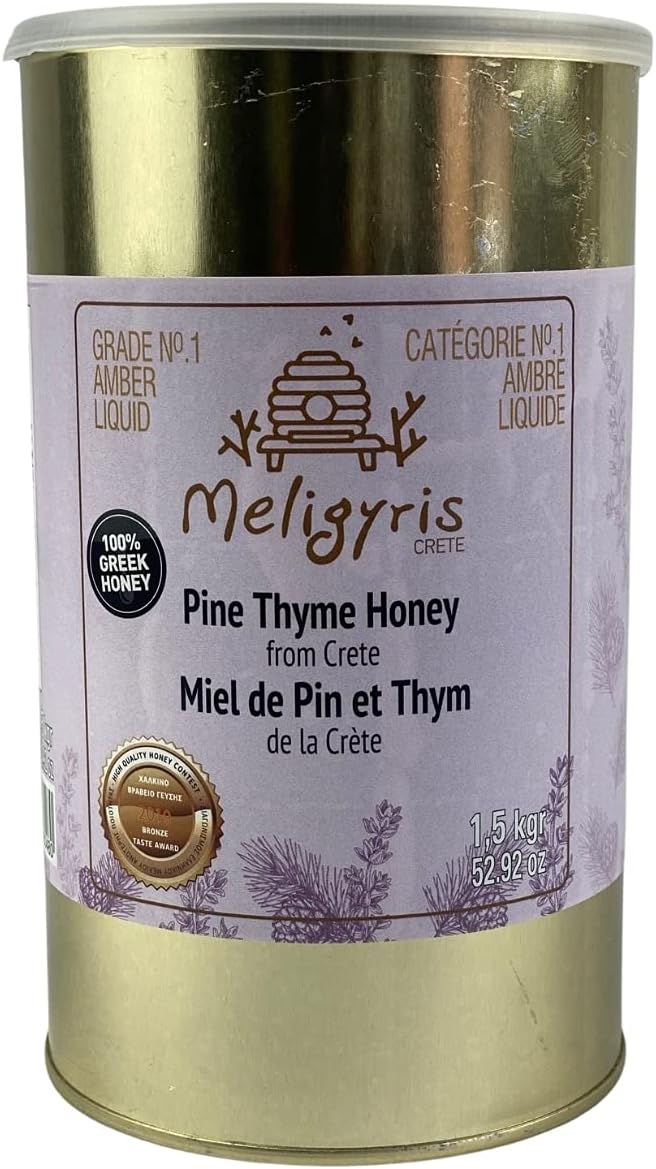 Amazon.com : Meligyris Pure Pine Thyme Honey from Crete, Greece - 100% ...