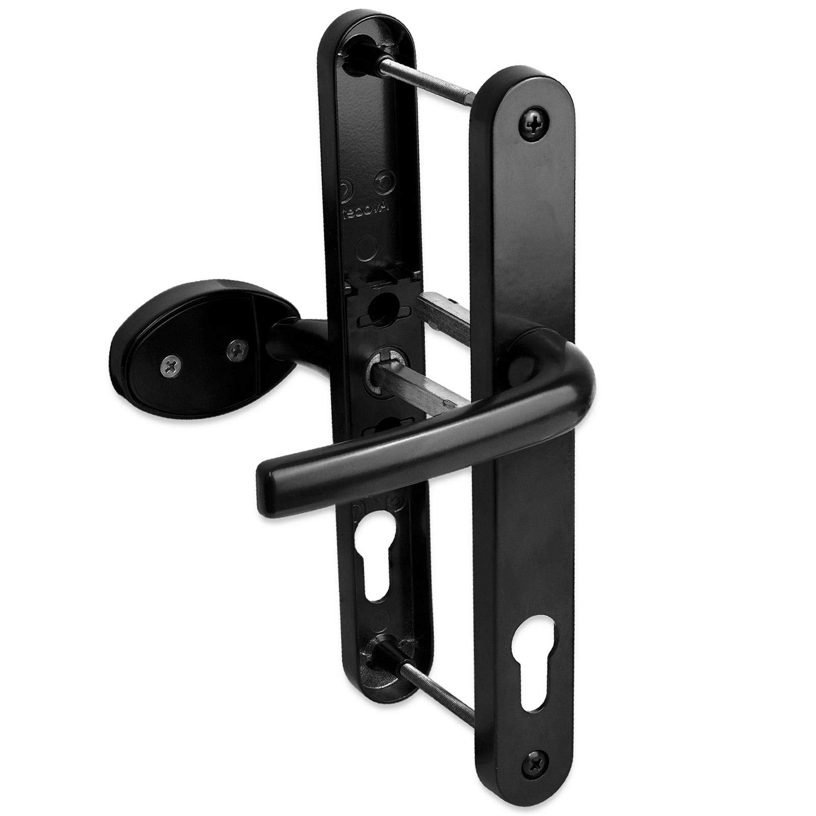 Avocet uPVC Door Handle 92mm 62mm Offset Lever Pad 215mm Fixings Sprung ...