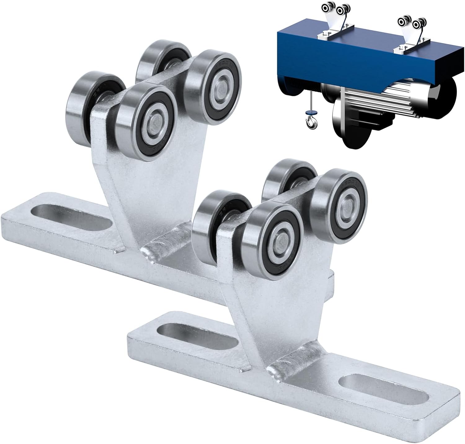 Amazon.com: Fuperoo 4 Wheel Trolley Assembly,Unistrut Trolley Rollers ...