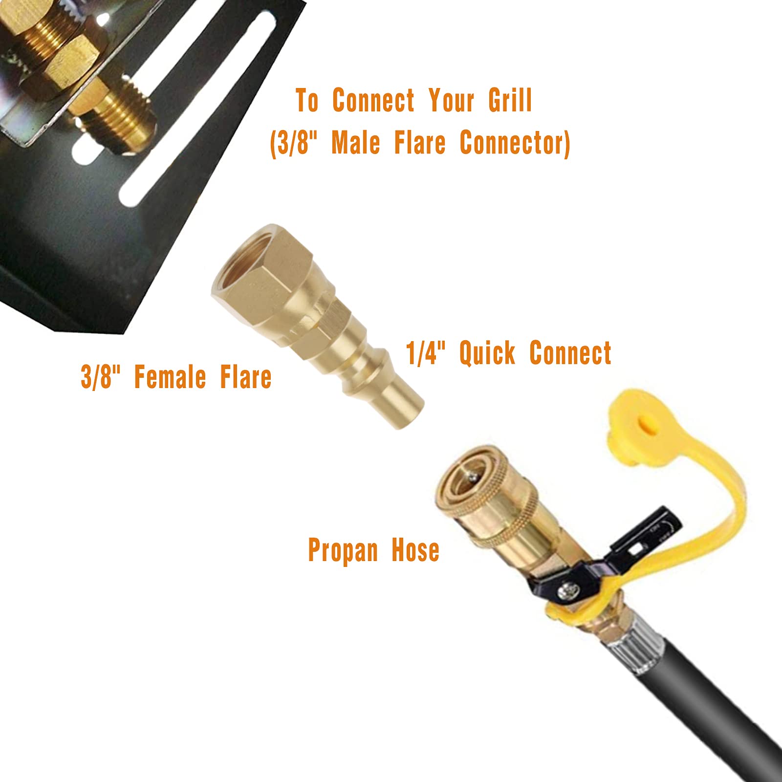 Propane Hose 7pcs Propane Quick Connect Fittings Adapter For Propane ...