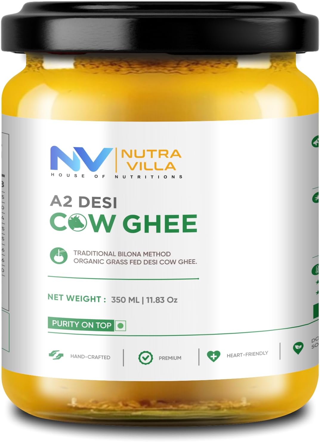 Amazon.com: Gir Cow A2 Ghee 16.9oz - Swaarnim Jains’ A2 Brahma Muhurta ...