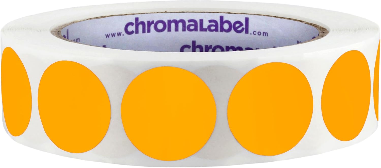 Amazon.com : ChromaLabel 1 Inch Round Label Permanent Color Code Dot ...