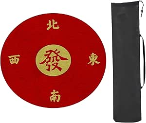 Amazon.com: BSapp Round Mahjong Mat with Storage Bag, Mahjong Game Mat ...
