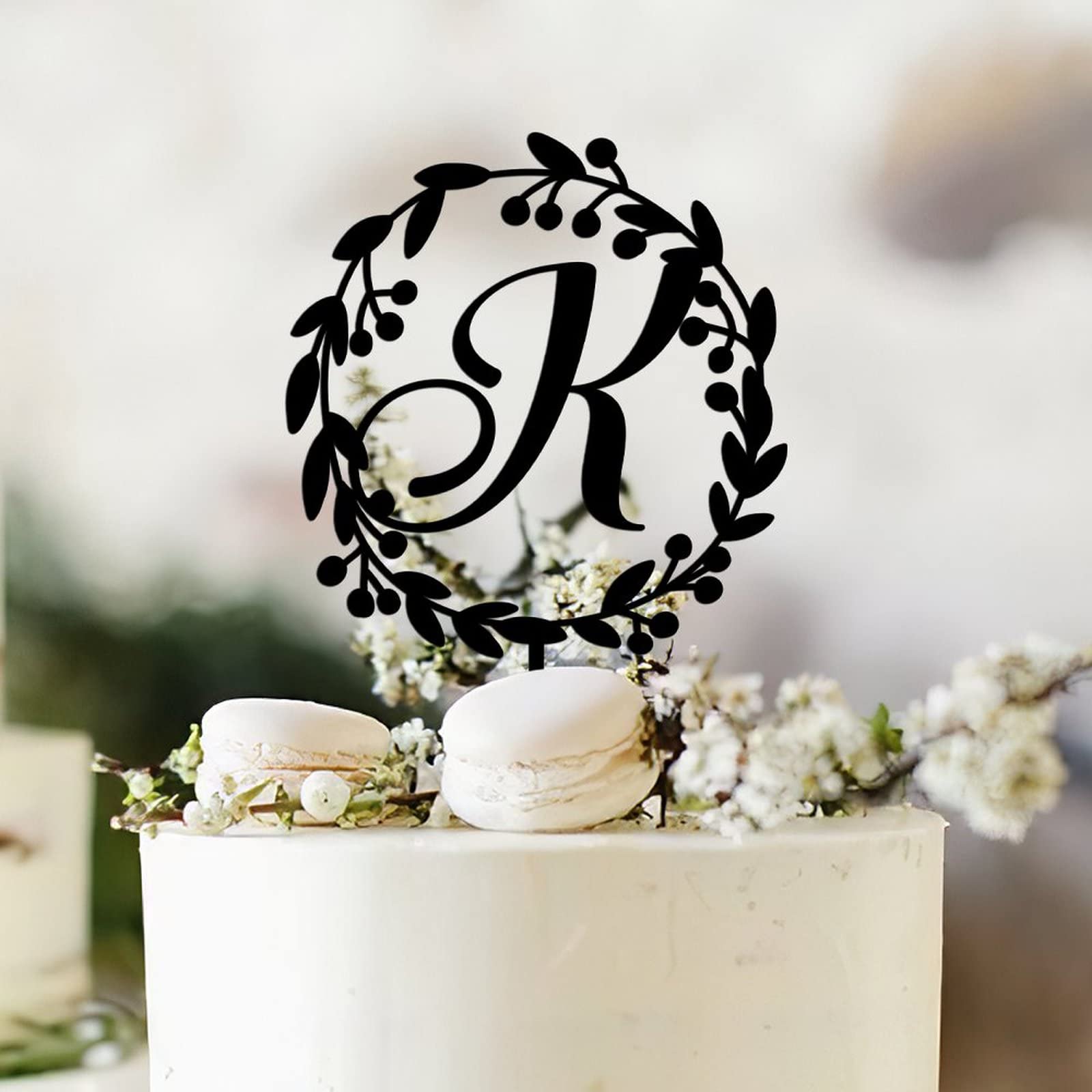 Rustic Initial Cake Topper Monogram Cake Topper