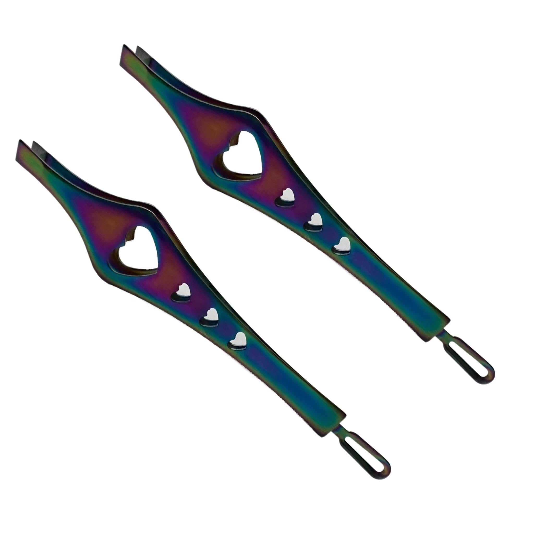 Amazon.com : 2 in 1 Rainbow Double Ended Tweezers Sharp Slant Precision ...