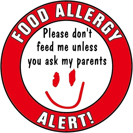 Amazon.com: Allergy Warning Stickers,MeshaKippa 50pcs 50mm Children ...