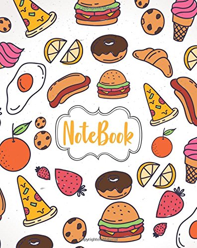 Notebook: Cute Sweets & Food Drawing Cover: Journal Notebook Diary (4 ...