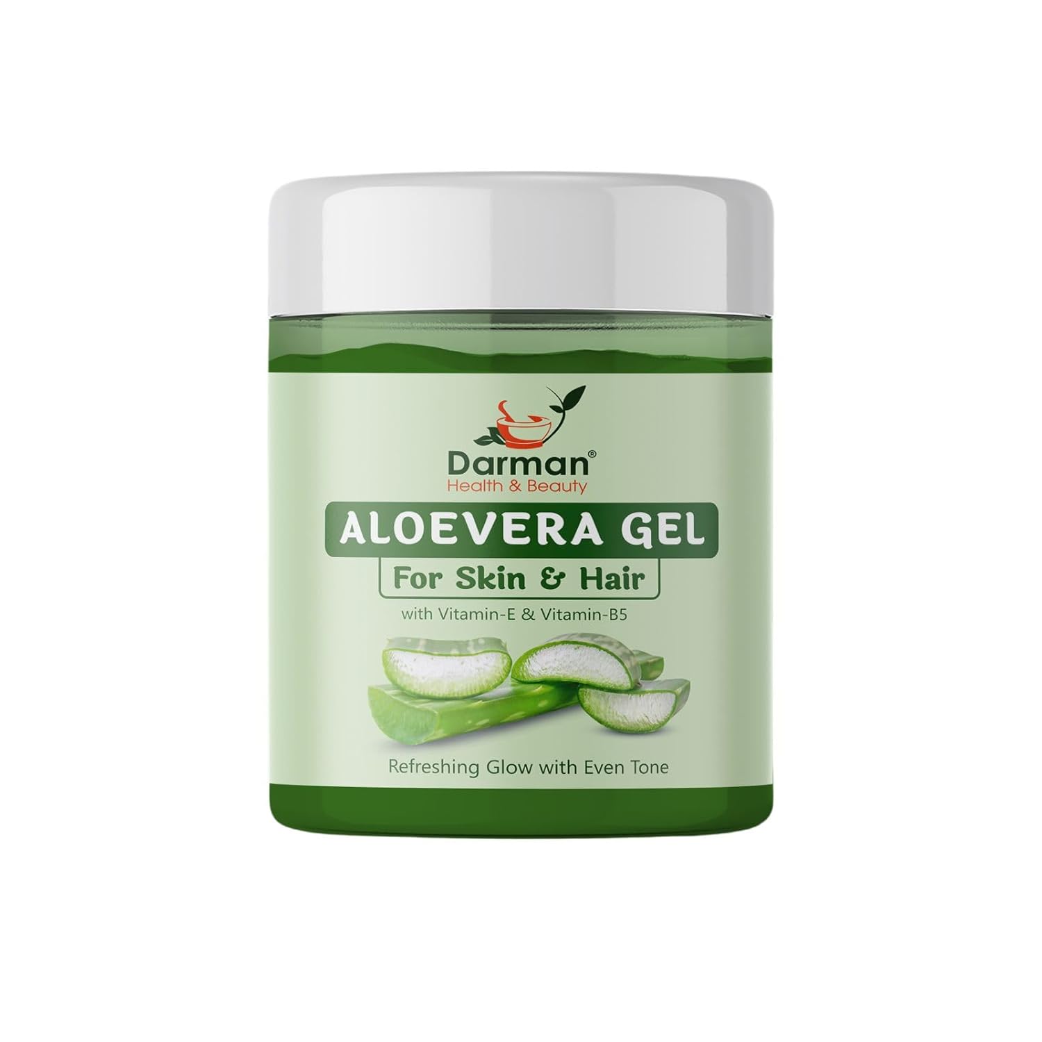 Darman Aloevera Gel for Skin & Hair with Vitamin E & Vitamin B5, Non-Toxic Aloevera Gel for Acne ...