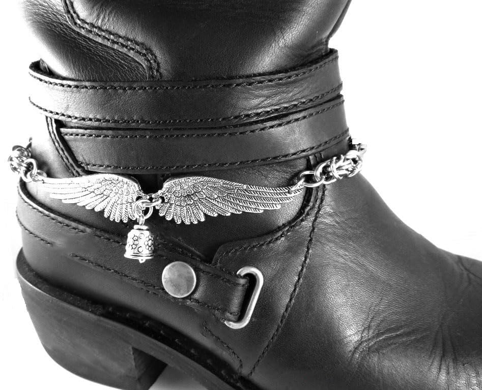 Amazon.com: Boot Chain, Riding Bell, Angel Wings Unisex Chainmail ...