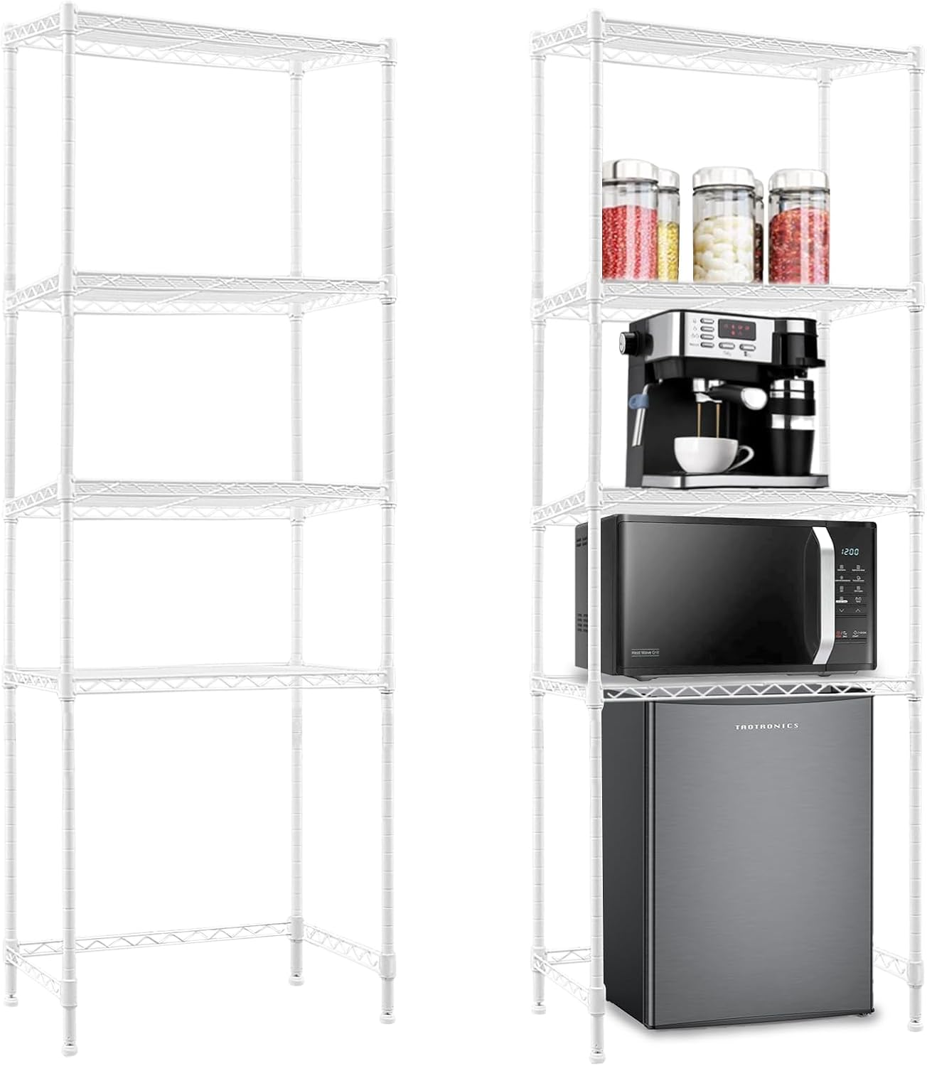 Amazon.com - 4 Tier Mini Fridge Shelf with Storage Over Mini Fridge ...