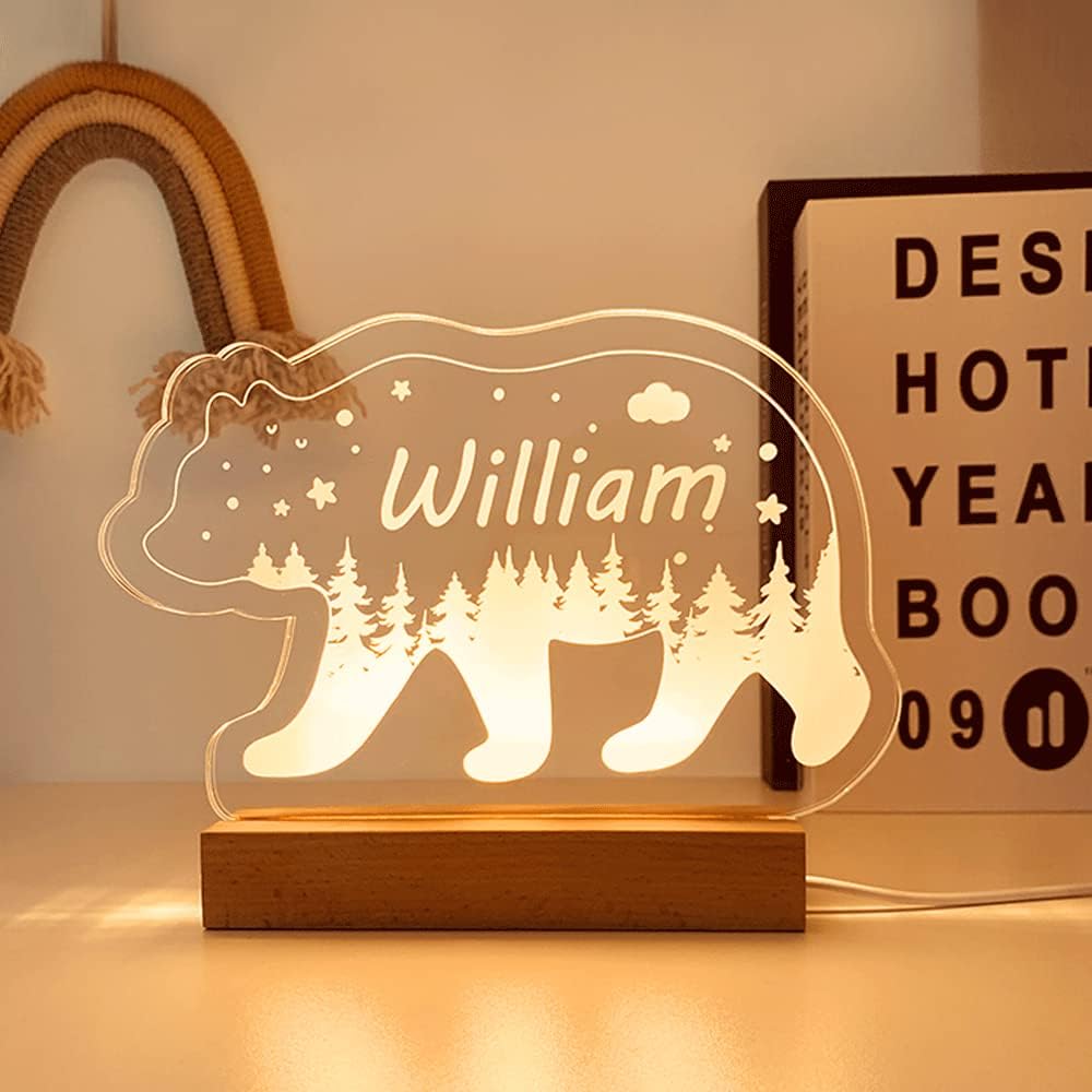 Amazon.com: Wucidici Personalized Night Light for Baby Kids, Custom ...