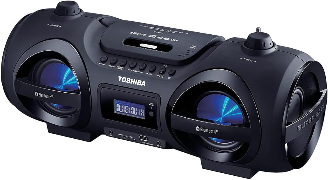 Amazon.com: Toshiba Wireless Bluetooth Boombox Speaker: Portable CD ...