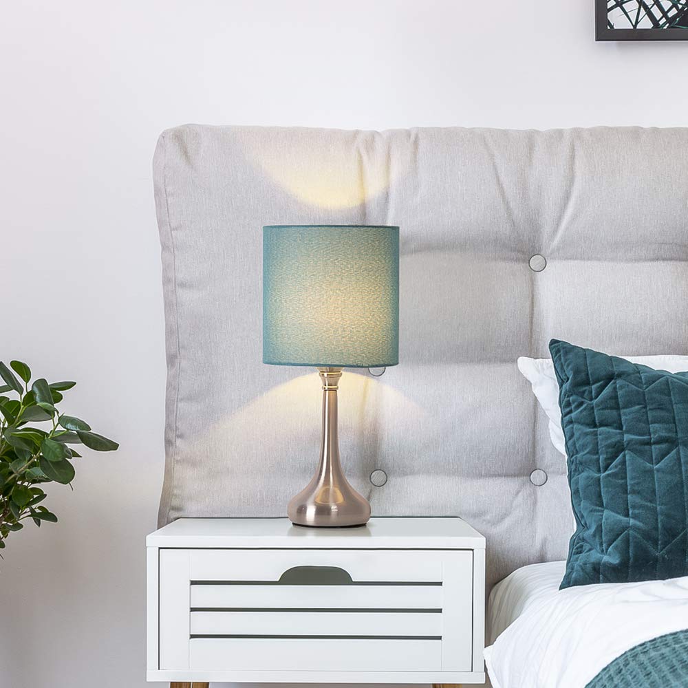 HAITRAL Table Lamp Set of 2 Unique Bedside Table Lamps with Fabric ...