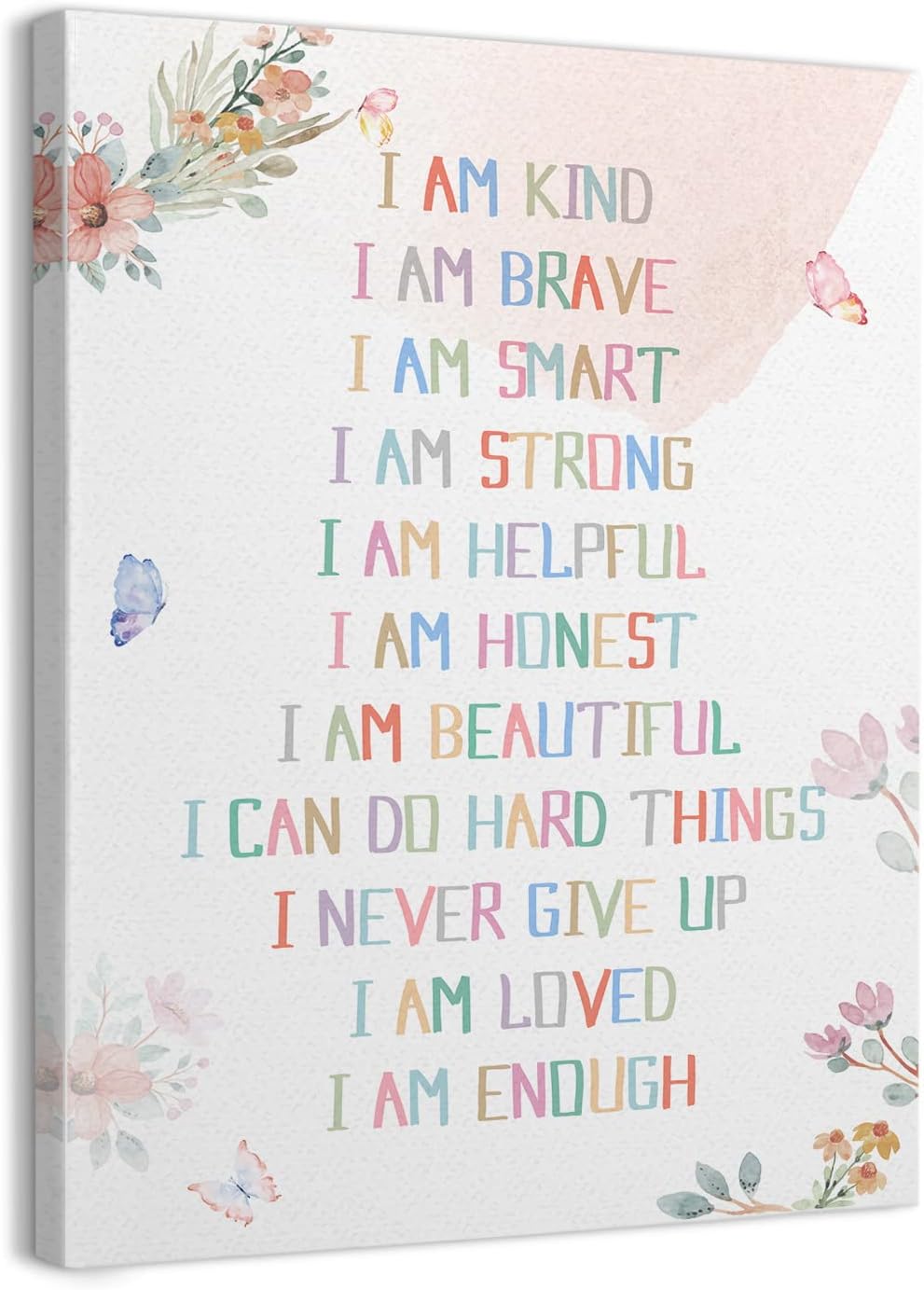 Amazon.com: WODMIS Affirmation Wall Decor,I Am Kind Smart Brave ...