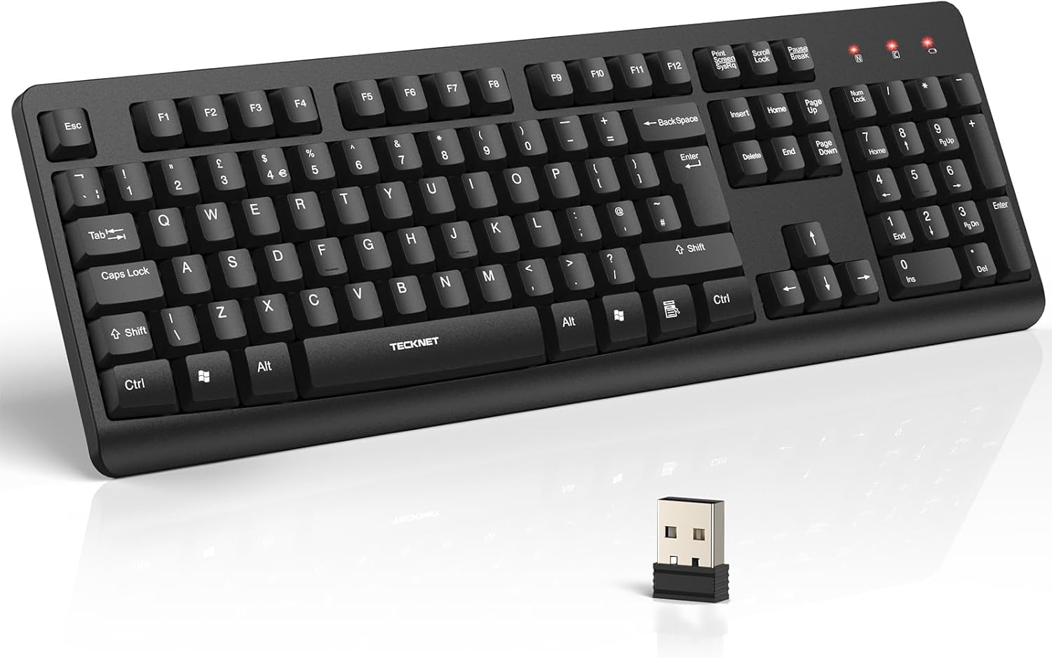 TECKNET Wireless Keyboard for Laptop, 2.4G USB Silent Computer Keyboard ...