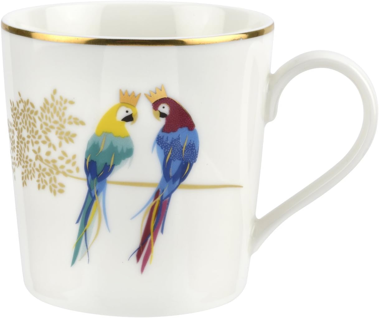 Amazon.com | Portmeirion Home & Gifts Posing Parrots Mug Single, White ...