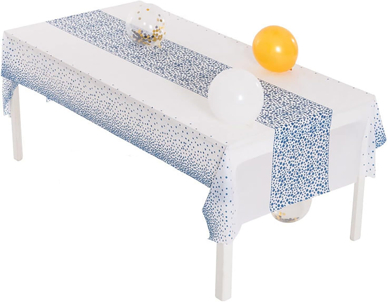 Amazon.com: 3Pcs White and Light Blue Tablecloth Party Decorations ...