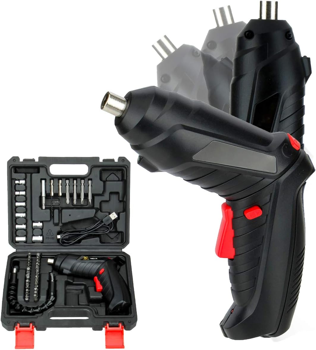 Amazon.com: Cordless Electric Screwdriver Kit, KING SHOWDEN 3.7V 1.3Ah ...